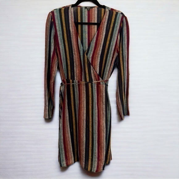 Rails | Dresses | Rails M Lola Metallic Wrap Dress In Varaderostripe ...